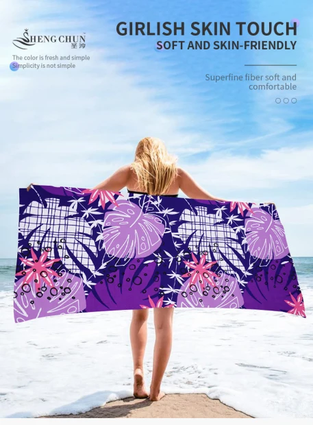 Hot Selling Printed Microfiber Beach Towel Custom Print Beach ...