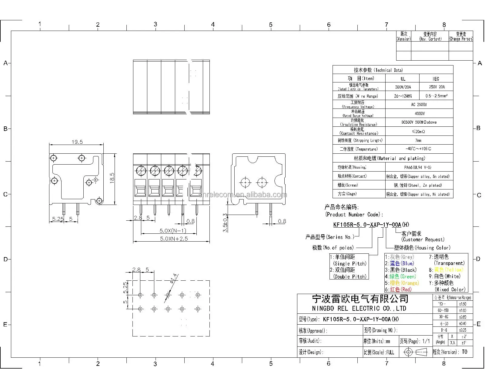 PCB Screw Terminal Block Pcb Modular Right Angle Terminal Block 5.0mm ...