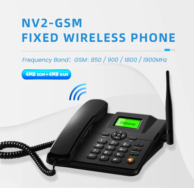 Dual Sim GSM Fixed Wireless Desktop Telephone with FM Radio