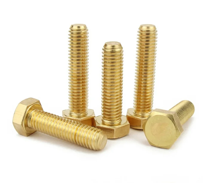 Din933 Copper Screw Copper Hexagon Bolt Brass Outer Hexagon Screw ...