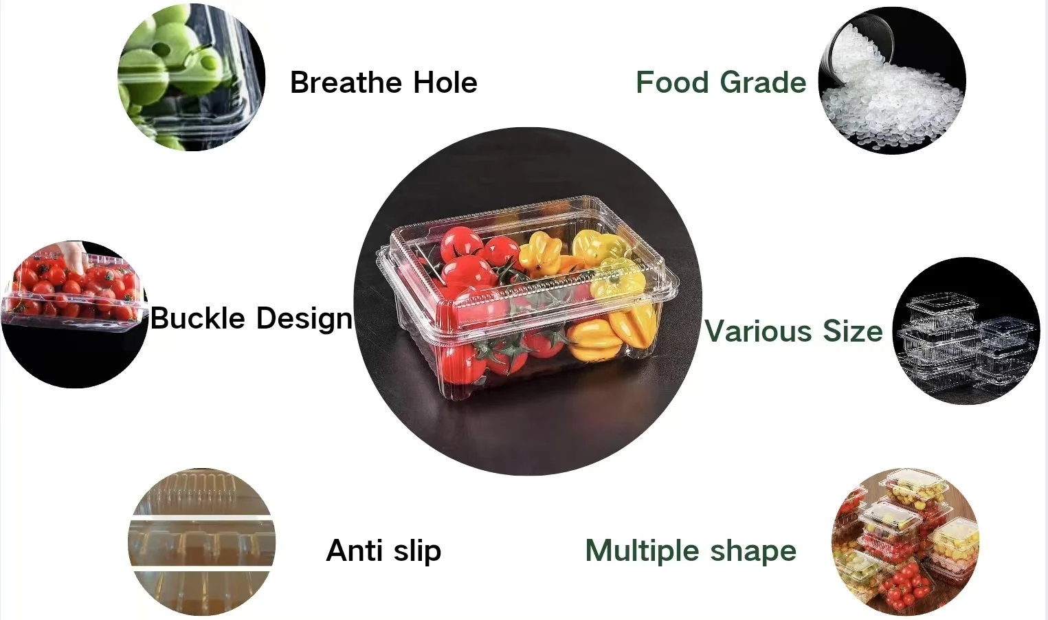 Transparent Plastic Fruit Strawberry Packaging Boxes Disposable Plastic ...