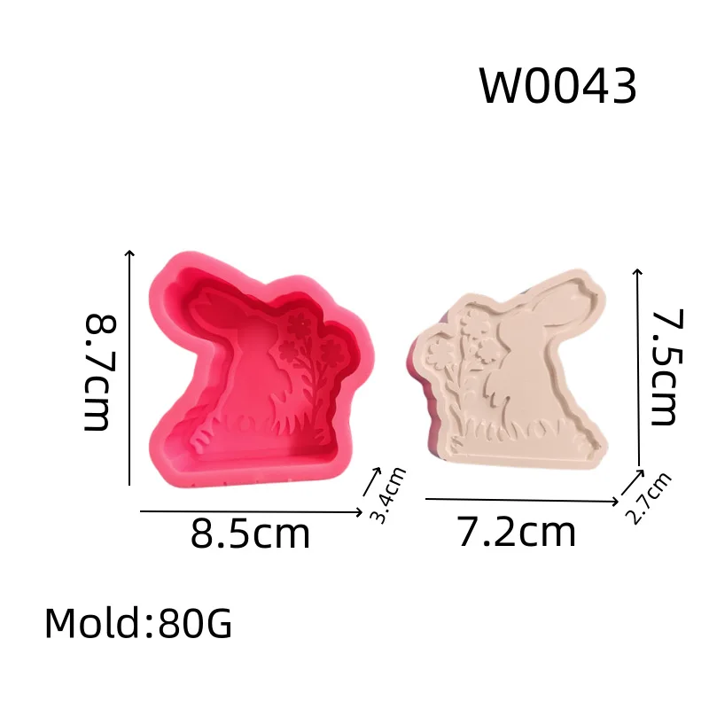 Rabbit Kisses Butterfly Plaster Silicone Mold Spring Flower Rabbit ...