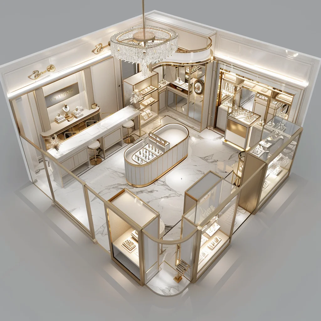 Modern Luxury Jewelry Shop Counter Design - Customizable