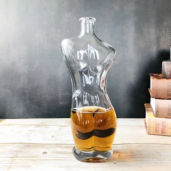 750ml Customized Women Body Shaped Glass Bottle For Spirit Alcohol ...