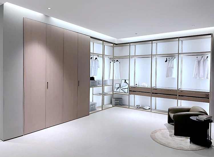 Luxury Modern Bedroom Walk In Closet Aluminum Profile Wardrobe Cabinet ...