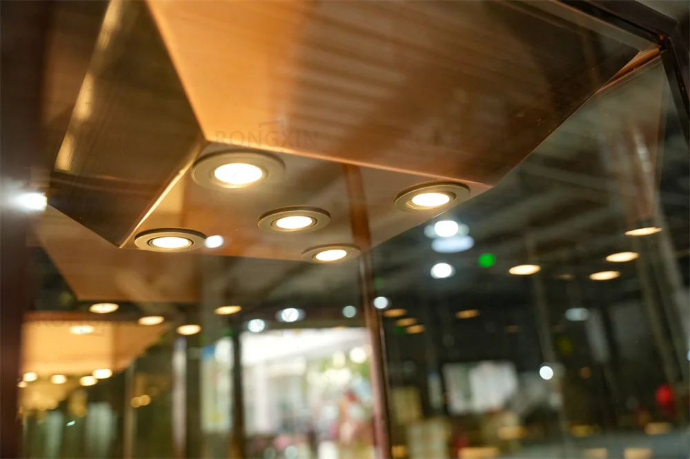 Retail Store Design Wooden Tempered Glass Reception Counter Display ...