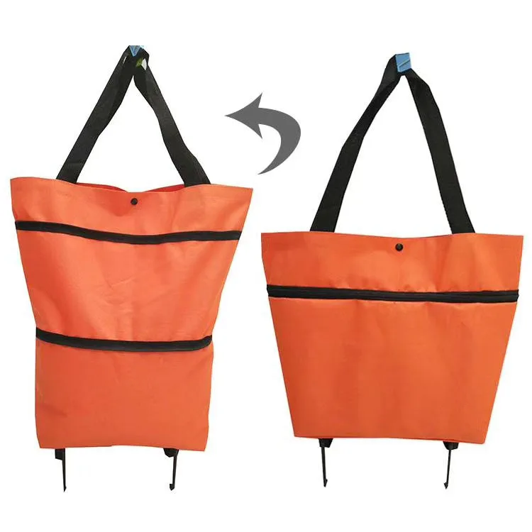 Factory Direct Folding Portable Trolley Pulley Cart/oxford Shopping ...