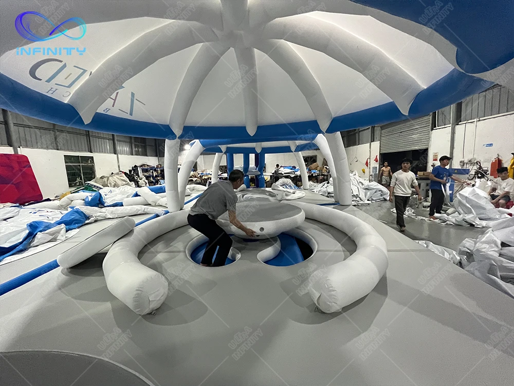 Giant Inflatable Water Platform Floating Island Water Park Platform ...