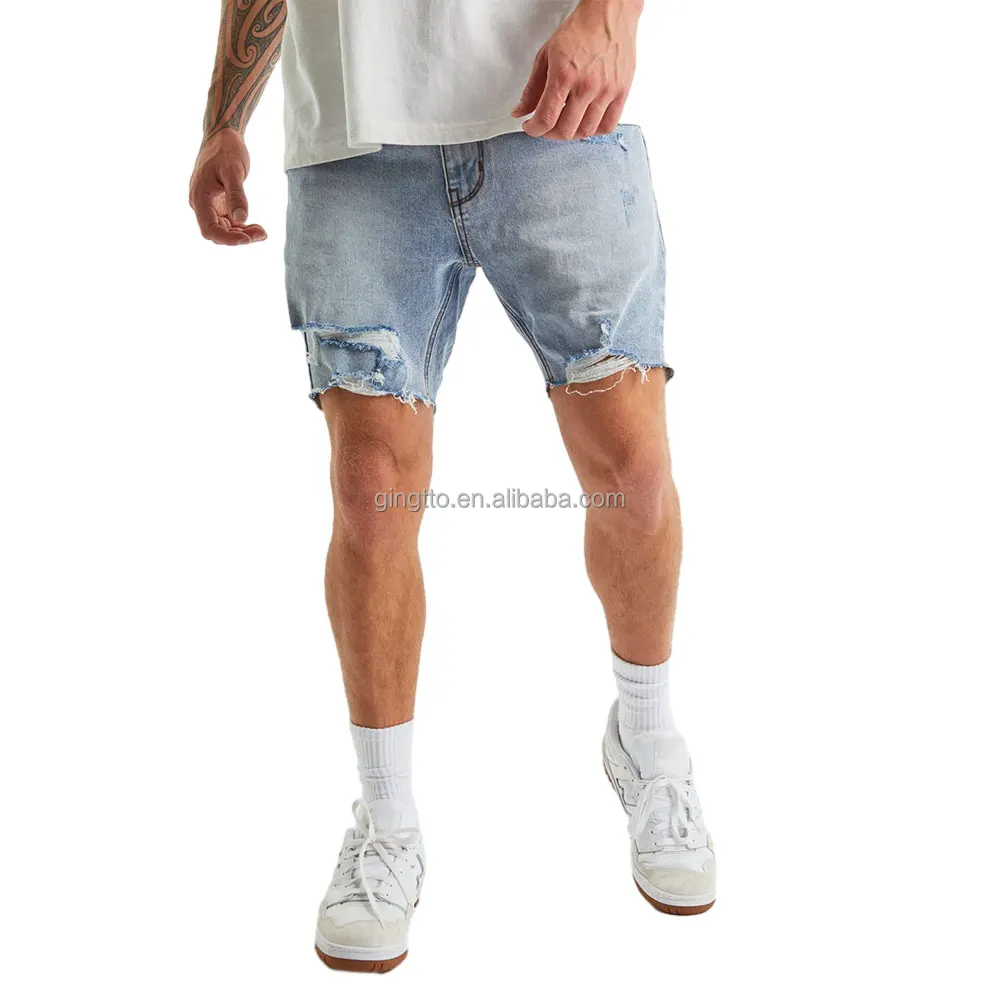 Gingtto Custom Shorts Outdoor Denim Sport Ripped Jeans Short Men - Buy ...