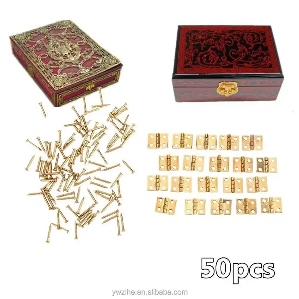 Mini Brass Hinge For Small Craft Door Box Gold 8*10mm Mini Metal Hinge ...