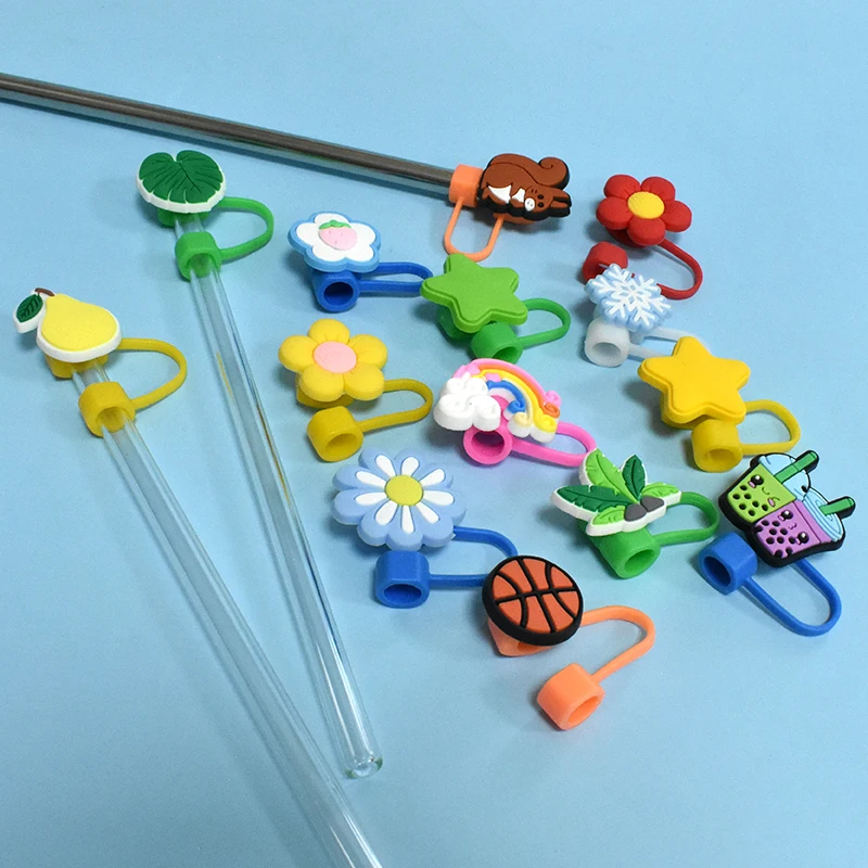 Hot Sell Design Custom Straw Topper Pvc Drinking Straw Topper Charms ...