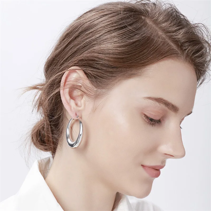 Oversized Women’s Earrings - 18K Gold Plated Stainless Steel