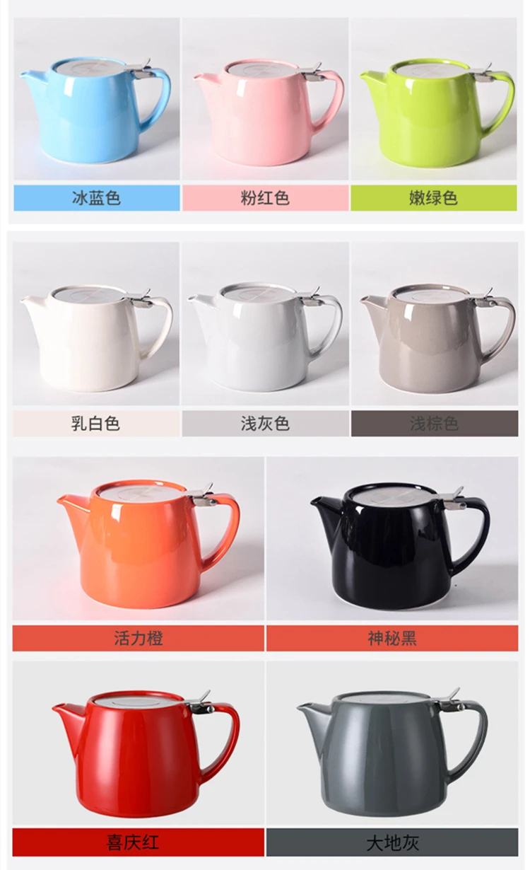 White Mini Teapot With Stainless Lid Stump Shape Ceramic Tea Pot Kettle ...