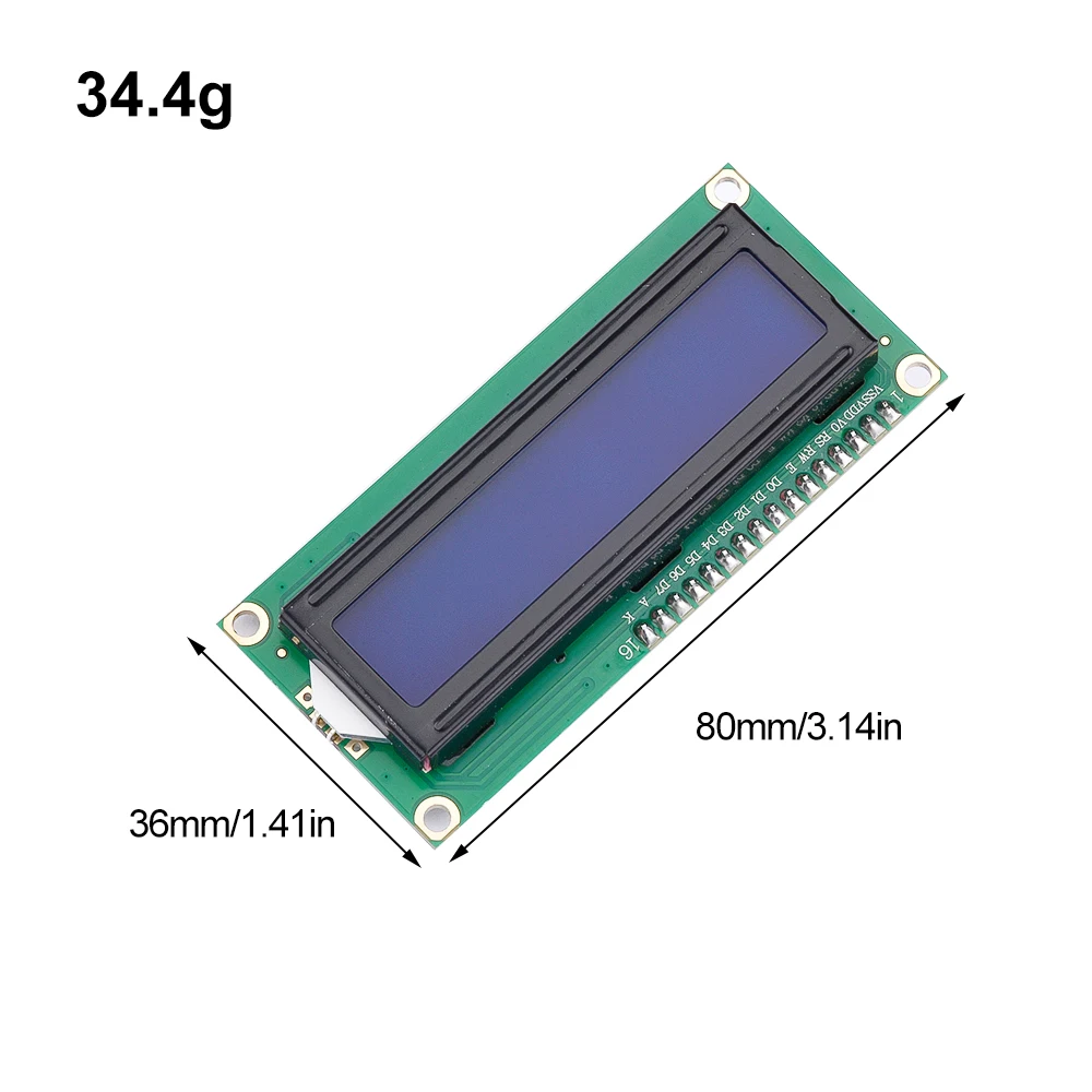 Blue Display Iic/i2c/twi/spi Serial Interface 1602 16x2 Character Lcd ...