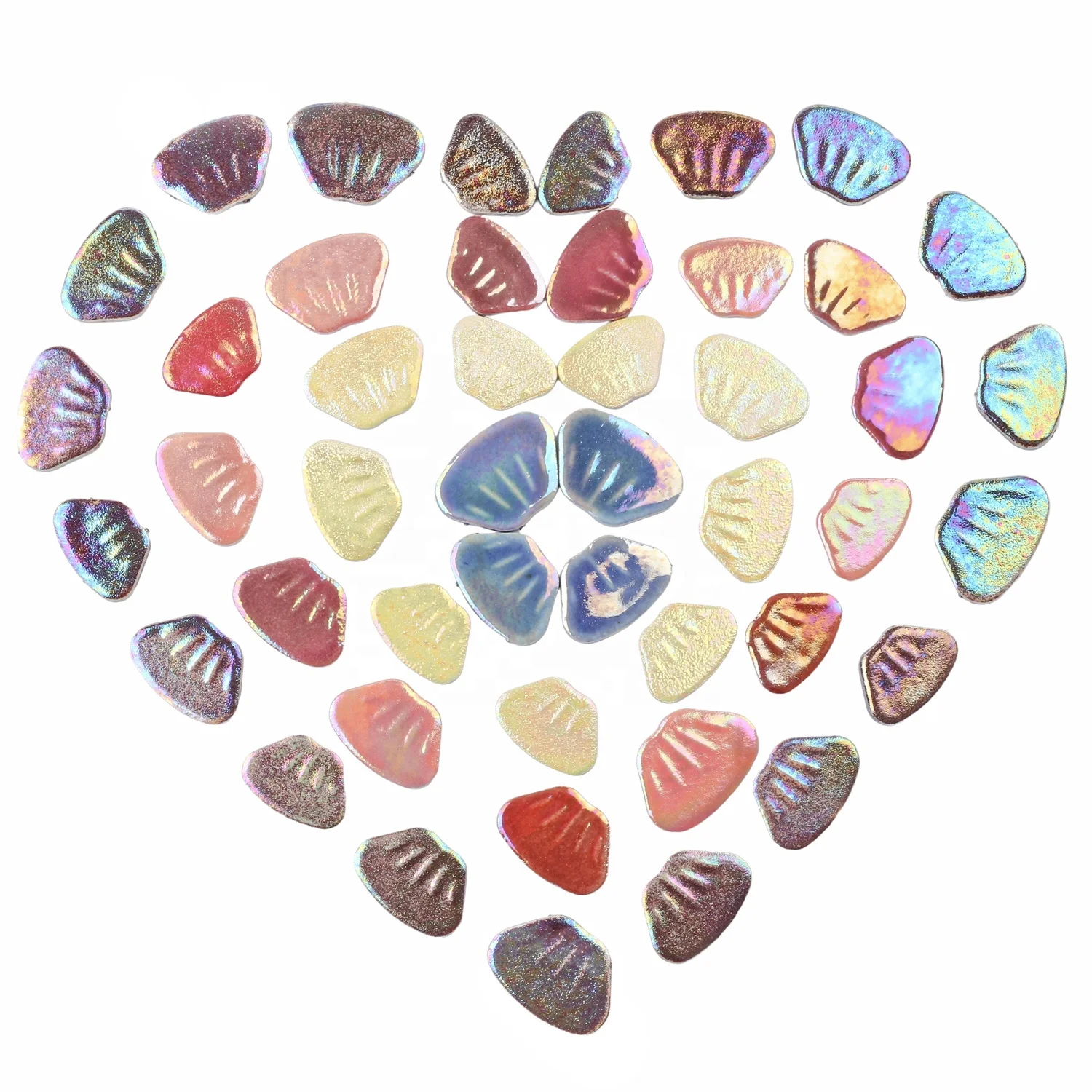 Exquisite Glazed Iridescent Petal Designs Ceramic Diy Pieces Mosaic ...