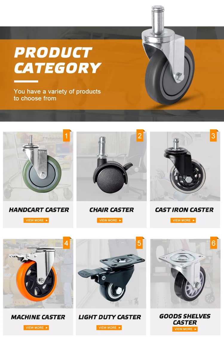 Heavy Duty Caster Wheel 4 Inch 5 Inch 6 Inch 8 Inch Polyurethane Wheel ...