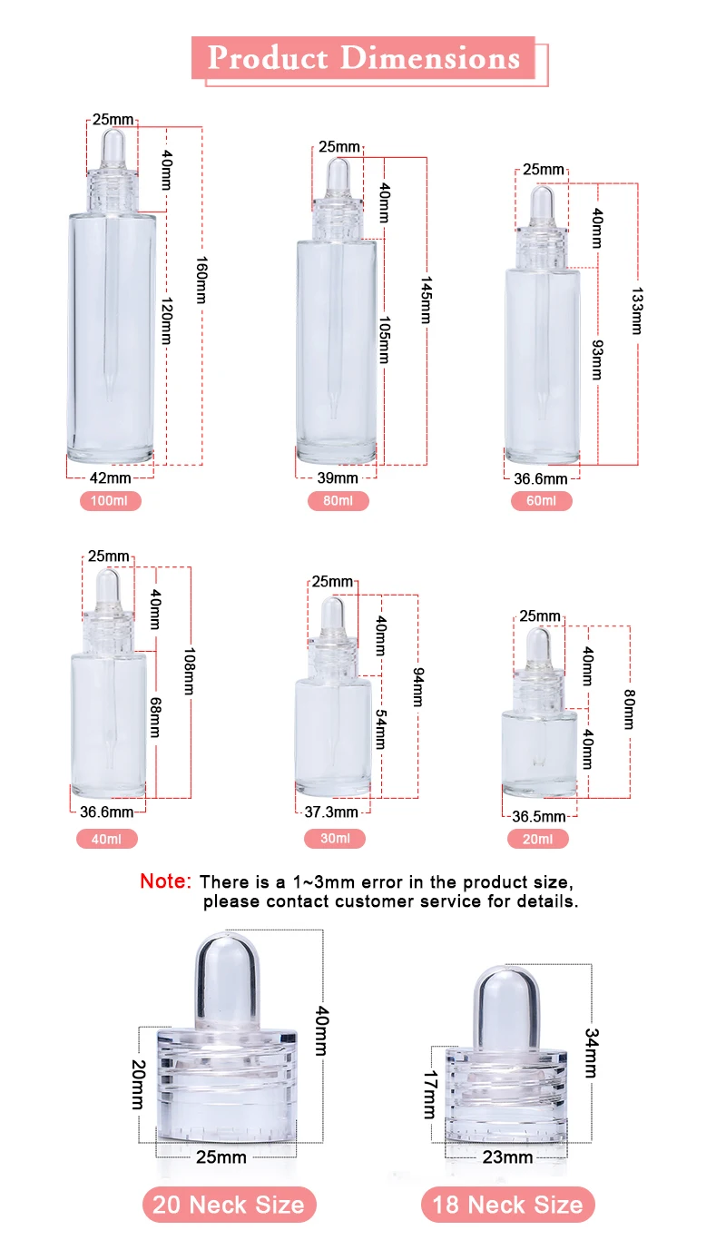 Clear Glass Dropper Bottles - Perfect for Skincare & Cosmetics