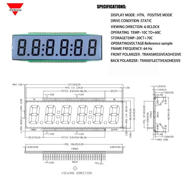 Factory Custom Vehicle Mounted Water And Electricity Meters Tn/stn/fstn/htn 5 6 Digit 7 White ...