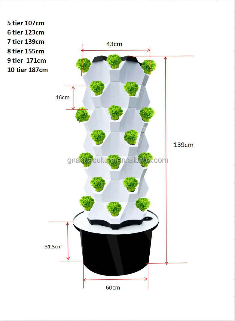 Vertical Grow Tower System Hydroponics Farm Systems Nft Hydroponic ...