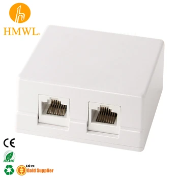 Dual 2 Port Network Rj45 Cat6 Utp Surface Mount Keystone Jack Box - Buy ...