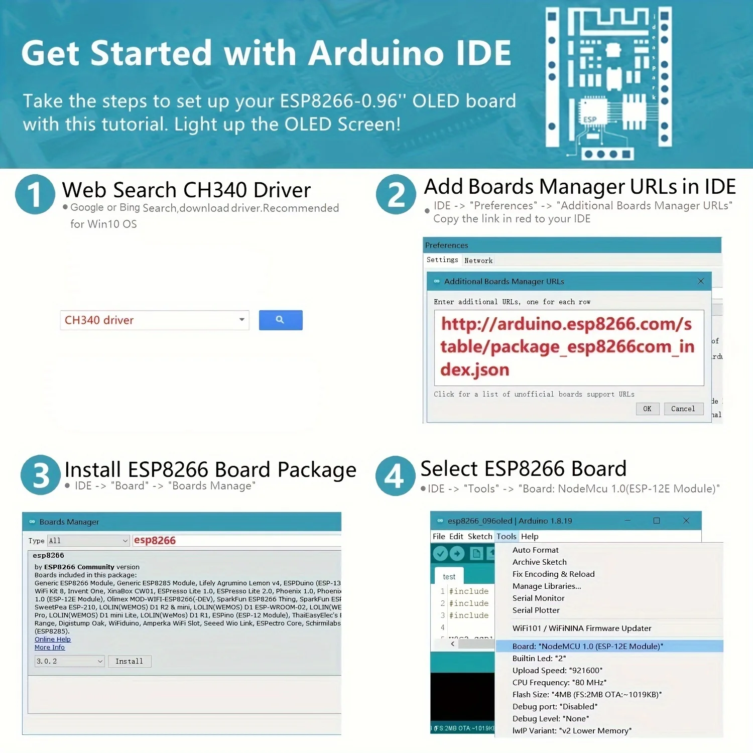 Nodemcu Esp8266 Development Board With Oled Display Ch340 Nodemcu ...