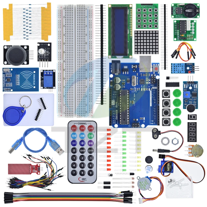 TZT NEWEST RFID Starter Kit For Arduino Uno R3 - Uno R3 Breadboard and holder Step Motor/Servo ...