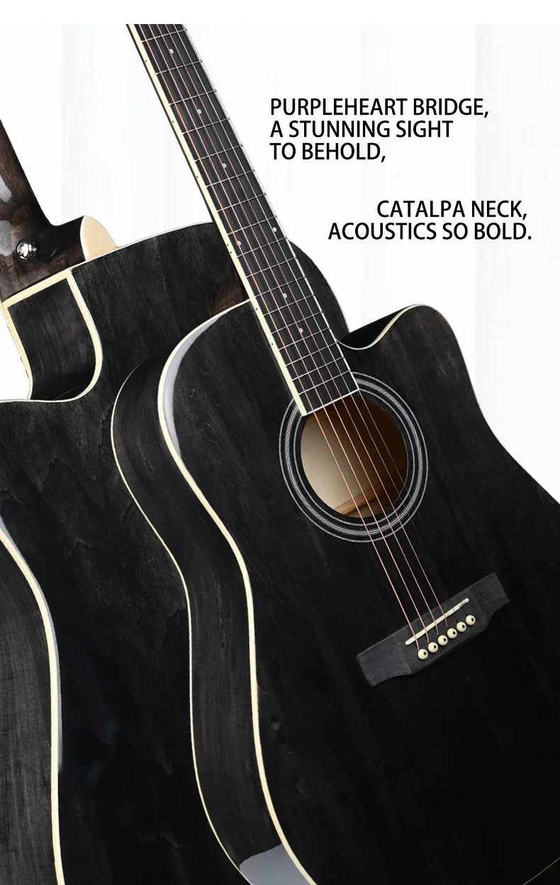 41inch High Gloss Black Cutaway Acoustic Guitar From China Guitar ...