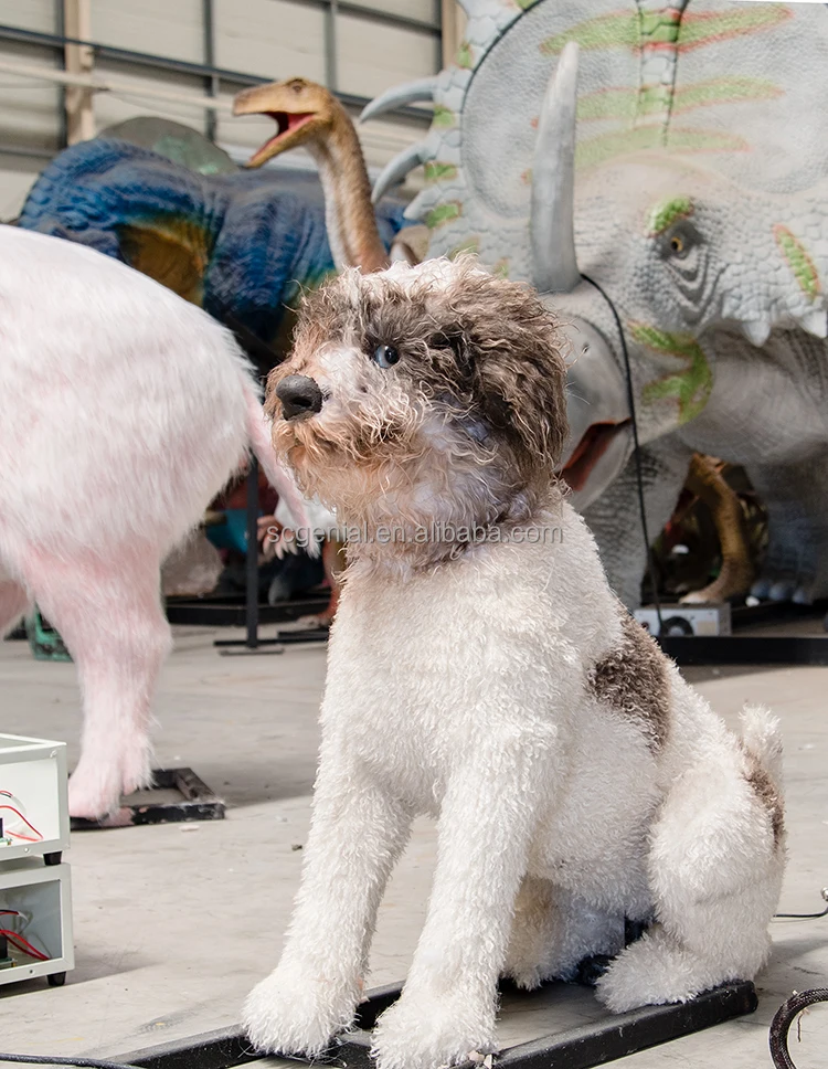 Custom Furry Plush Dog Sample Animatronic Animals Dog Models Form ...