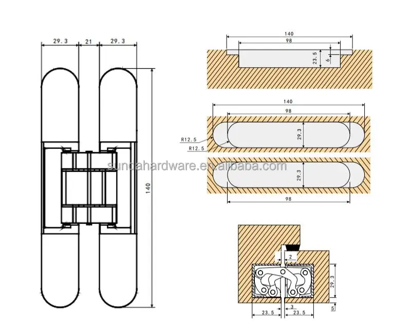 Heavy Duty 3d Adjust Concealed Hinge/ Invisible Hinge /hidden Door ...