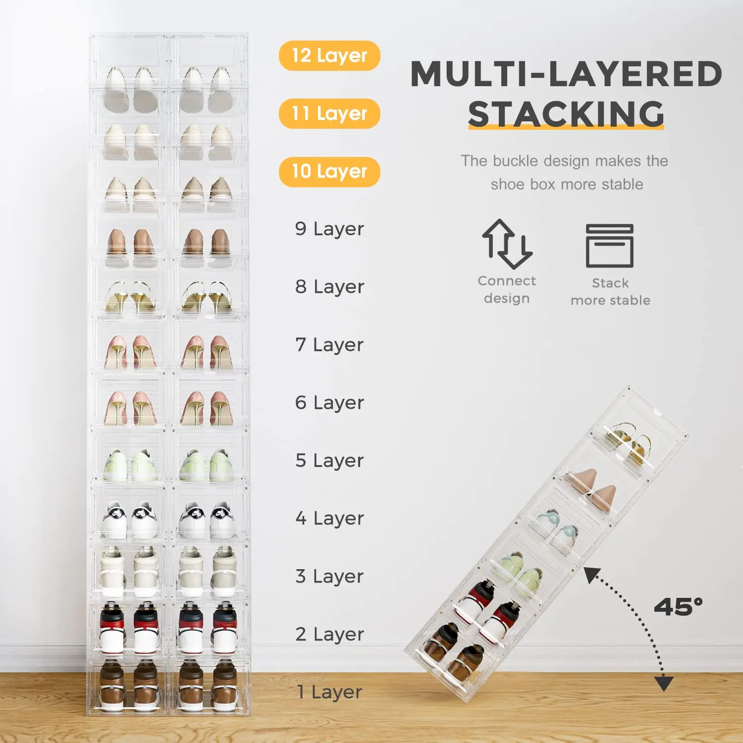 Pinkpum Shoe Storage Boxes - Space-Saving Sneaker Holders