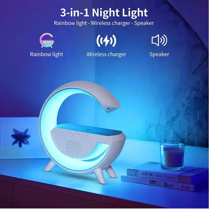 Rgb Lamp With Phone Multi-function 15w 9 In 1 Wireless Fast Charger And ...