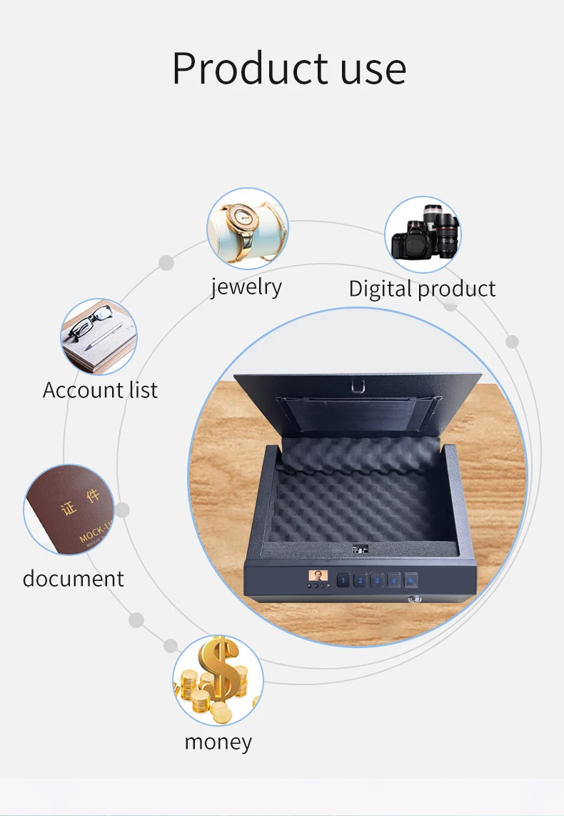 Biometric Vault Security Fingerprint Keyboard Manual Lock Money Safe ...