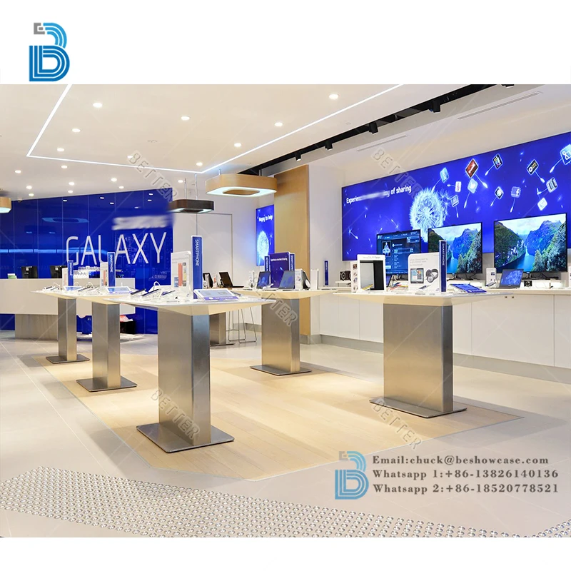 Customized Tempered Glass Led Display Showcase Aluminum Mobile Phone ...