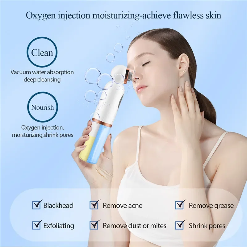 USB Charge Blackhead Vacuum Remover Pore Shrinking Nose Cleaner with ...