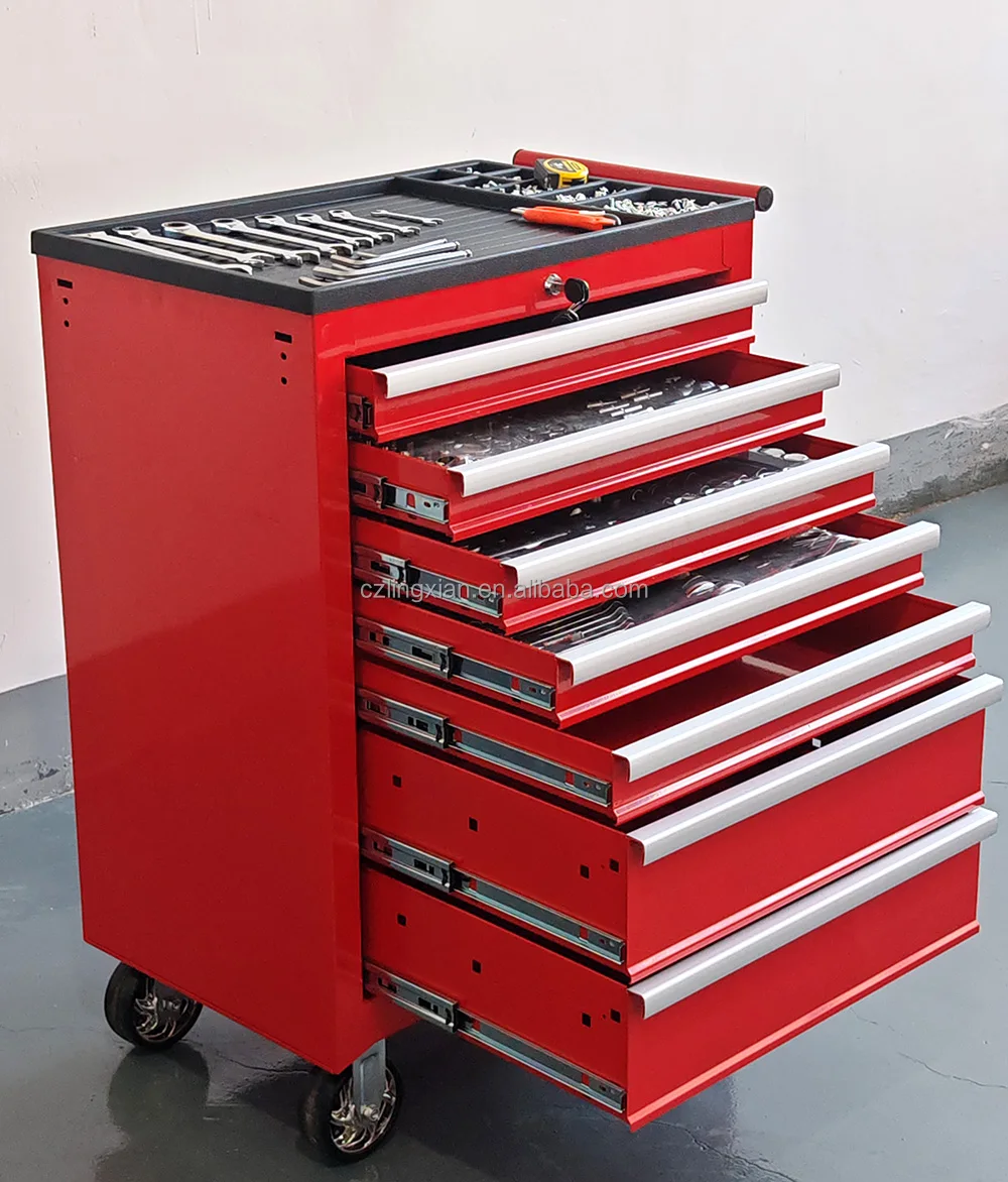 Professional 7-Drawer Auto Repair Tool Trolley Cabinet with 3-Year ...
