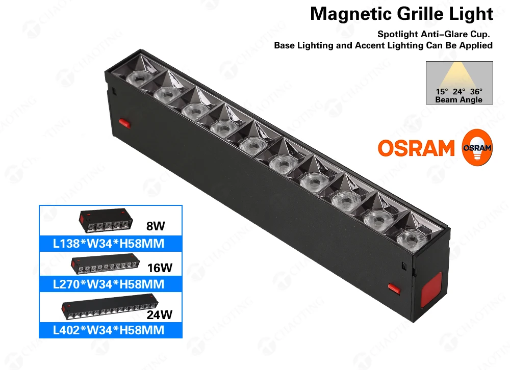 Pny 48v Magnetic Track Light System Recessed Focus Lamp Linear ...