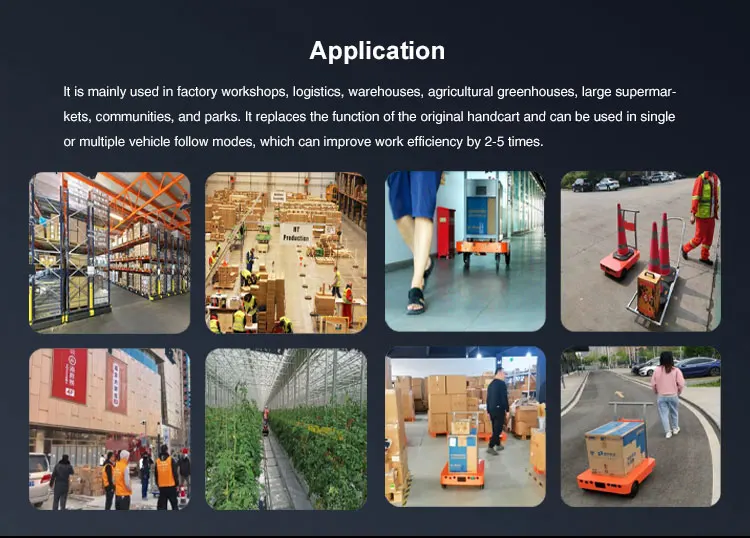 New Automated Mobile AGV Robot Electric Dolly Delivery Robot