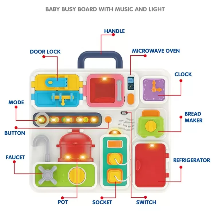 Kids Educational Pretend Play Cooking Game Little Chef Busy Board ...