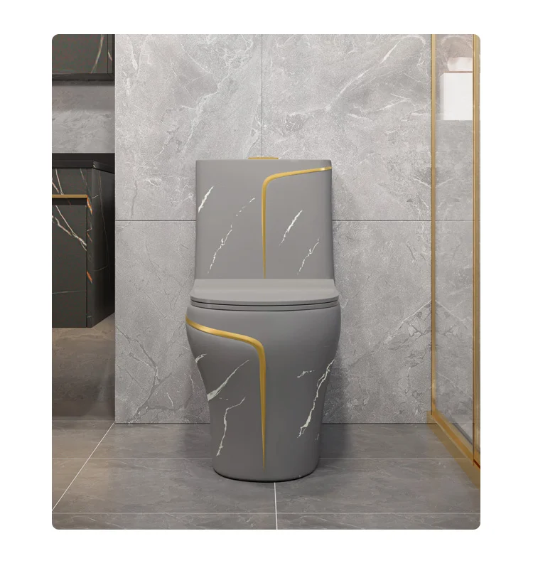 MEIYANI Stone Marble Design Rimless Flushing One Piece Toilet