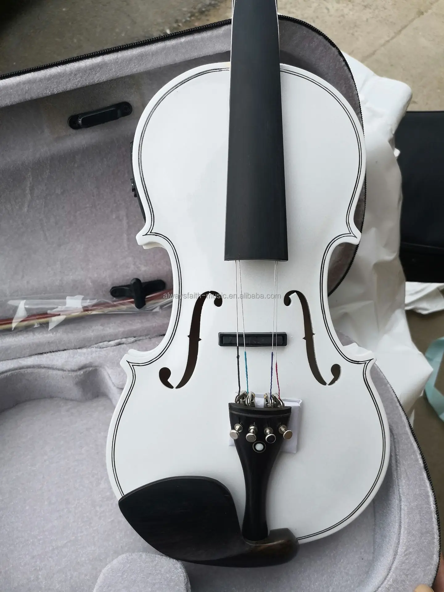 White Wood Electric Violin Electric And Wooden Dual-purpose Electronic ...