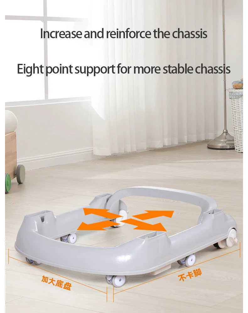 2024 New Design Baby Walker Tricycle Plastic Music Cartoon Baby Walker ...