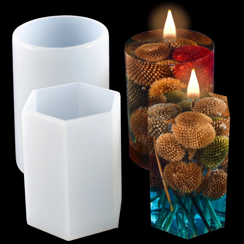 Diy Vertical Long Pole Striped Cylindrical Hexagonal Scented Candle ...