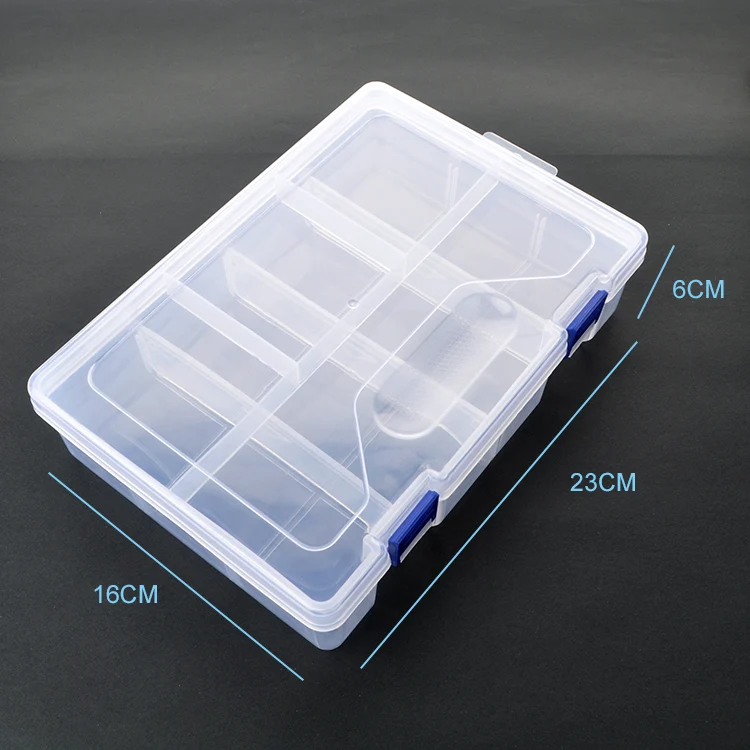 Clear Plastic Organizer Box With Removable Dividers Double Deck ...