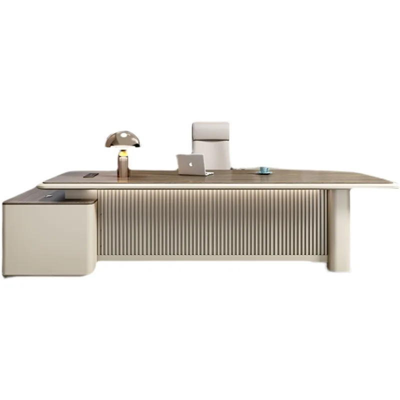 Luxurious L-shaped Industrial Style Executive Office Desk Furniture CEO ...