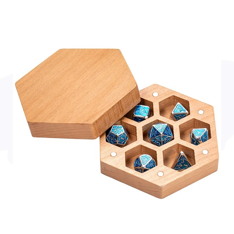 Lm Factory Custom Hexagonal Multi Compartment Blank Wooden Dice Box For ...