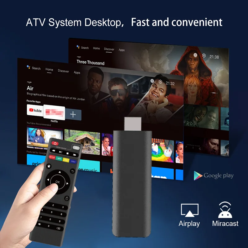 OM TV Stick - High-Speed 4K Smart Stick with Android 14