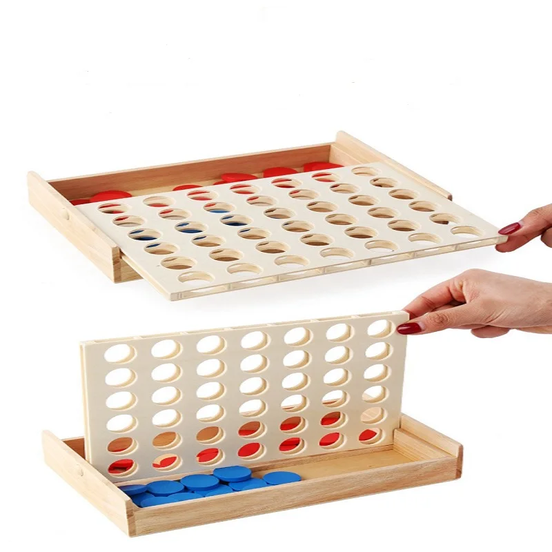 Montessori Irunning Foldable Board Line Up 4 Game Wooden 4 In A Row ...
