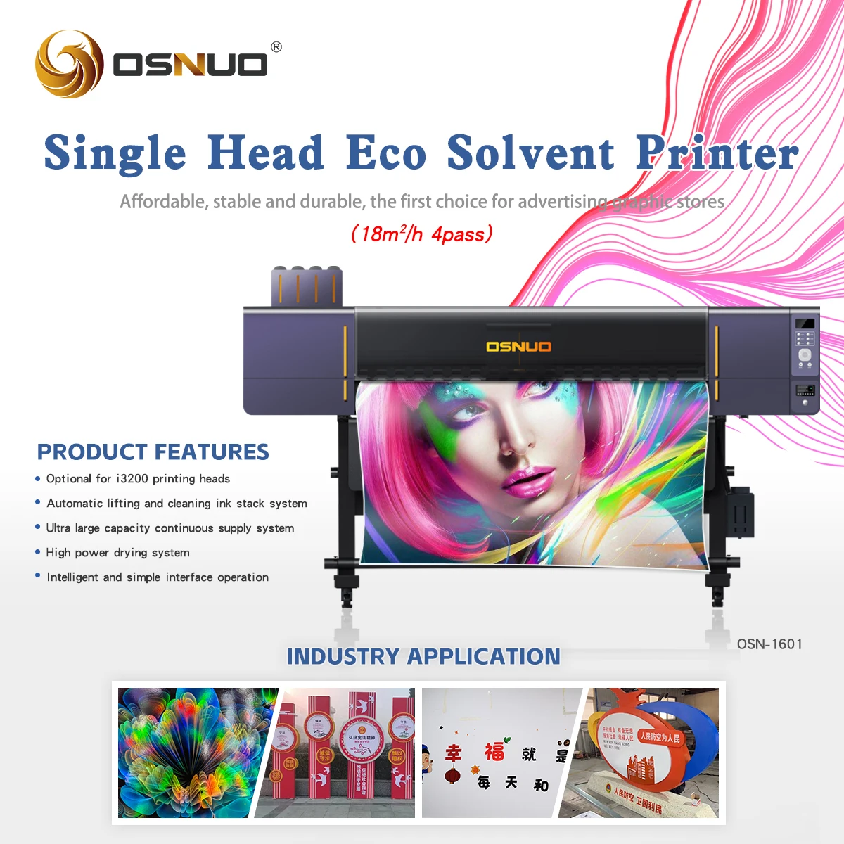 Wide Format Eco Solvent Printer with I3200 for Stickers