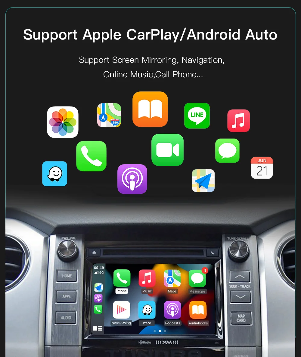 Autoabc Wireless Android Auto & CarPlay Kit for Toyota 2014-2019 OEM