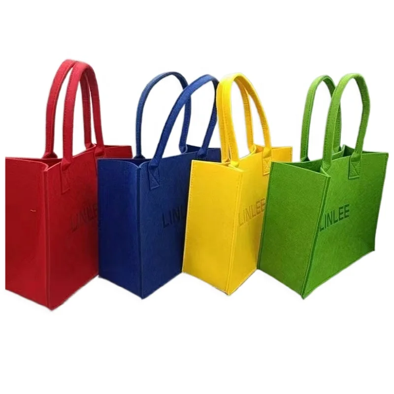 red Felt bag Tote bag handbag large capacity new hot painted small red ...